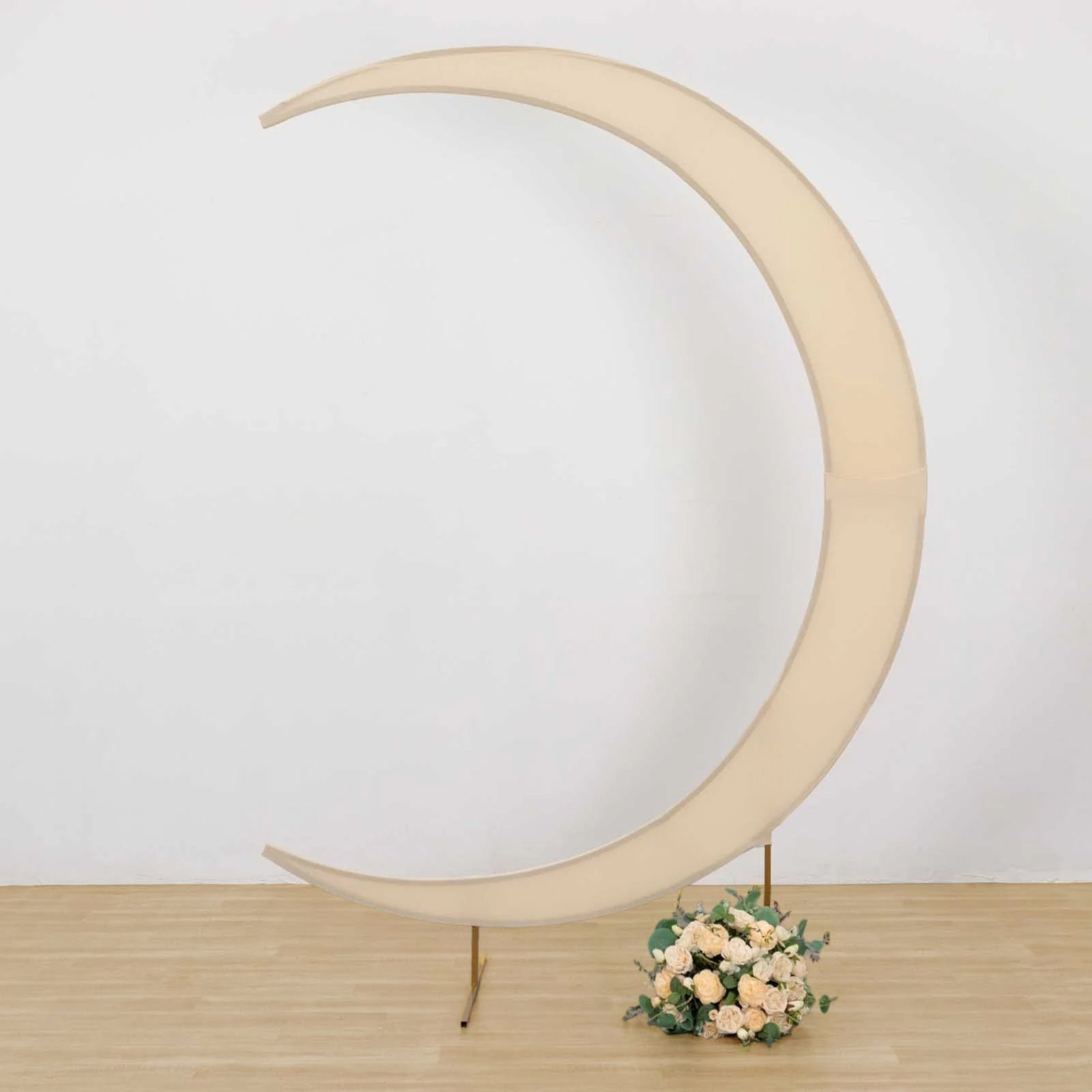 BalsaCircle 7.5 feet Beige Spandex Fitted Half Crescent Moon Backdrop ...