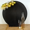 BalsaCircle 7.5 feet Black Metallic Glittered Spandex Round Backdrop ...