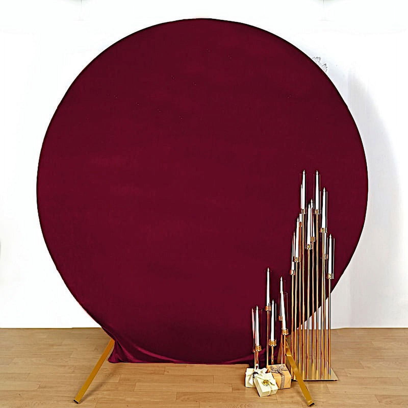 BalsaCircle 7.5 feet Burgundy Soft Velvet Round Backdrop Stand Cover ...