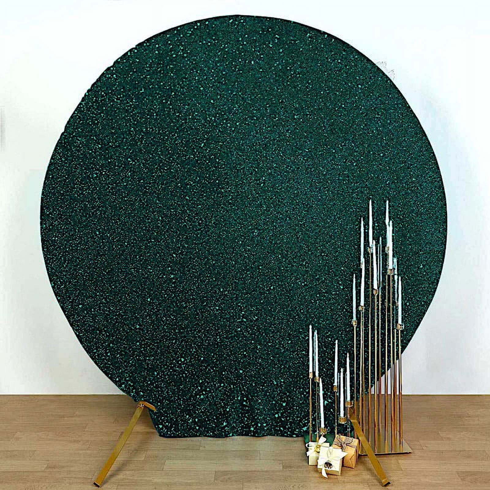 BalsaCircle 7.5 feet Hunter Green Metallic Glittered Spandex Round ...