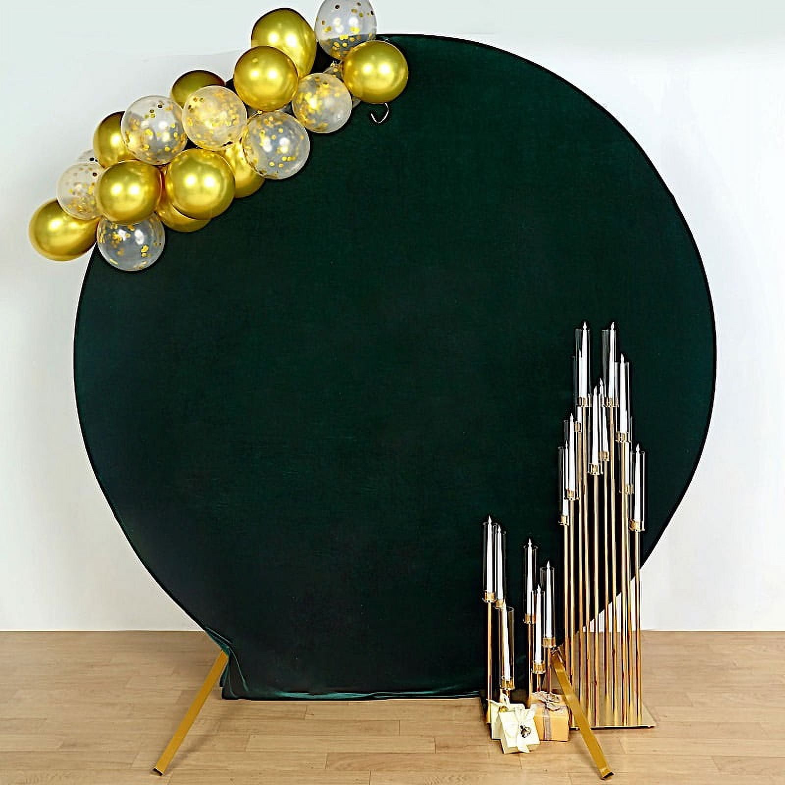 BalsaCircle 7.5 feet Soft Velvet Round Backdrop Stand Cover Wedding ...