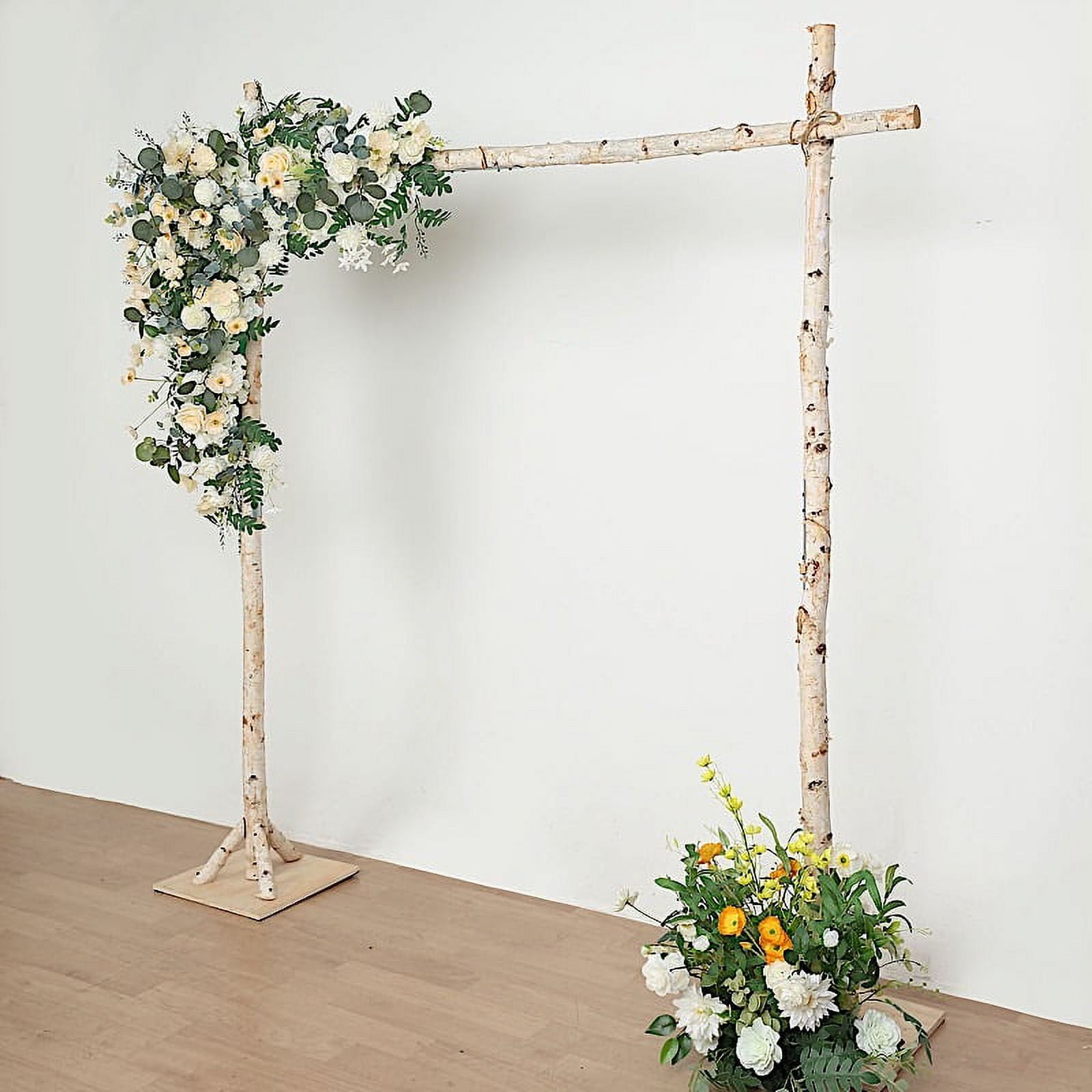 BalsaCircle 7.5 feet Natural Birch Wood Square Backdrop Stand Wedding ...