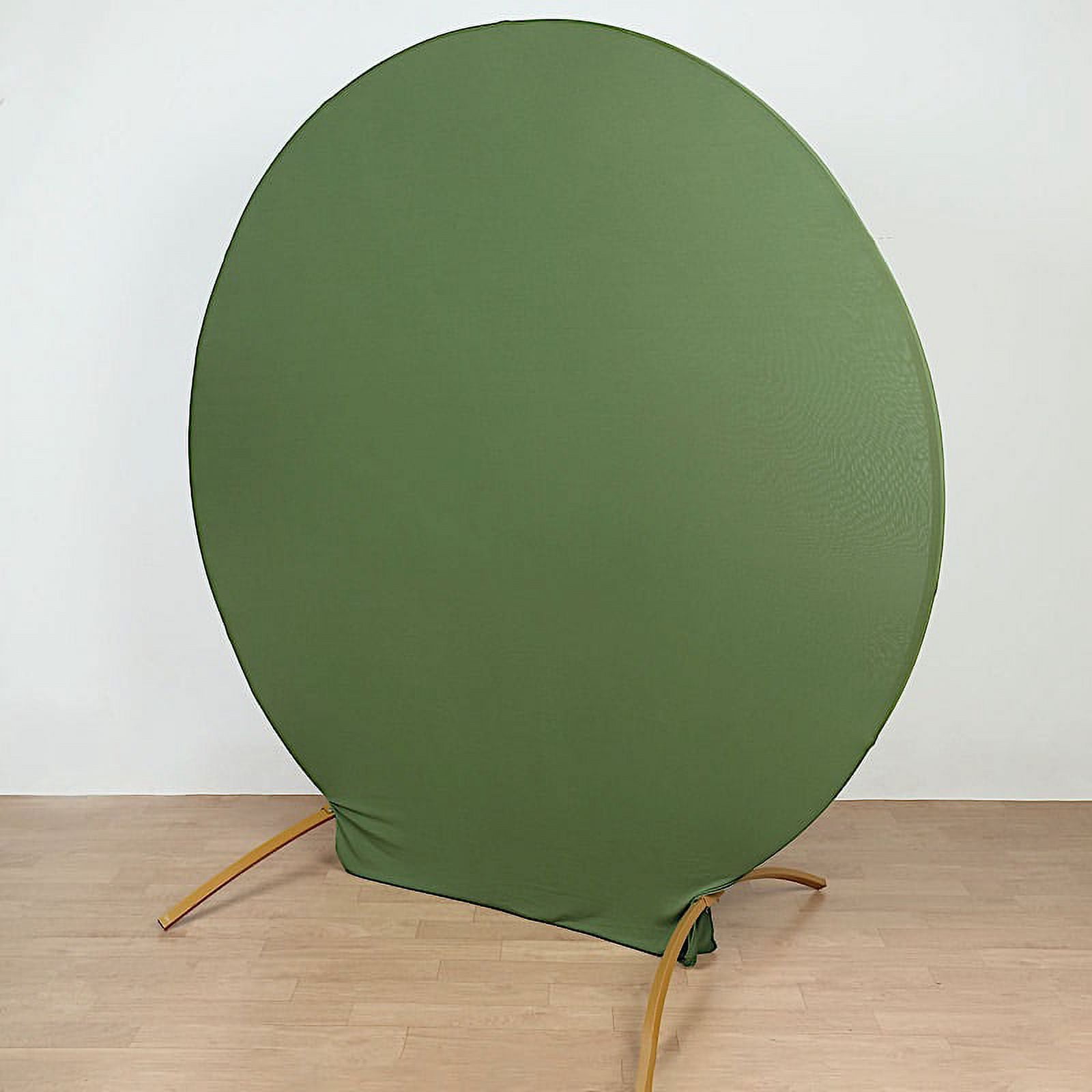BalsaCircle 7.5 feet Olive Green Fitted Spandex Round Wedding Backdrop ...