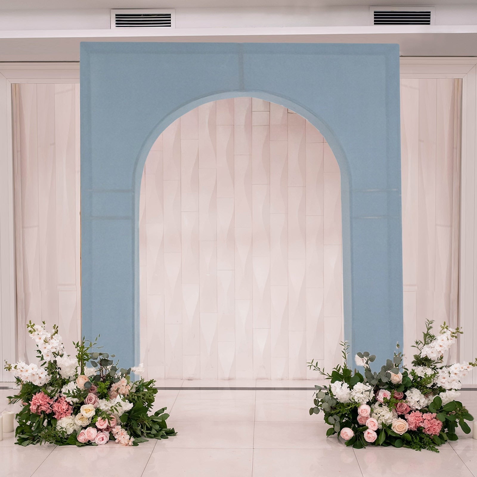 BalsaCircle 7 feet Dusty Blue Spandex Backdrop Arch Cover for Arc de ...