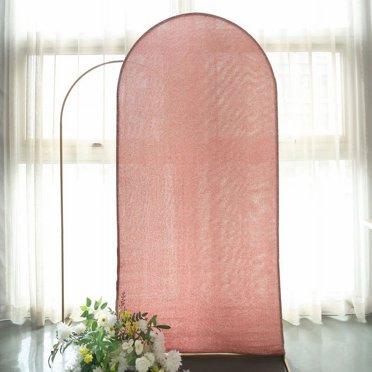BalsaCircle 3 Dusty Rose Crushed Velvet Round Top Wedding Arch Backdrop ...