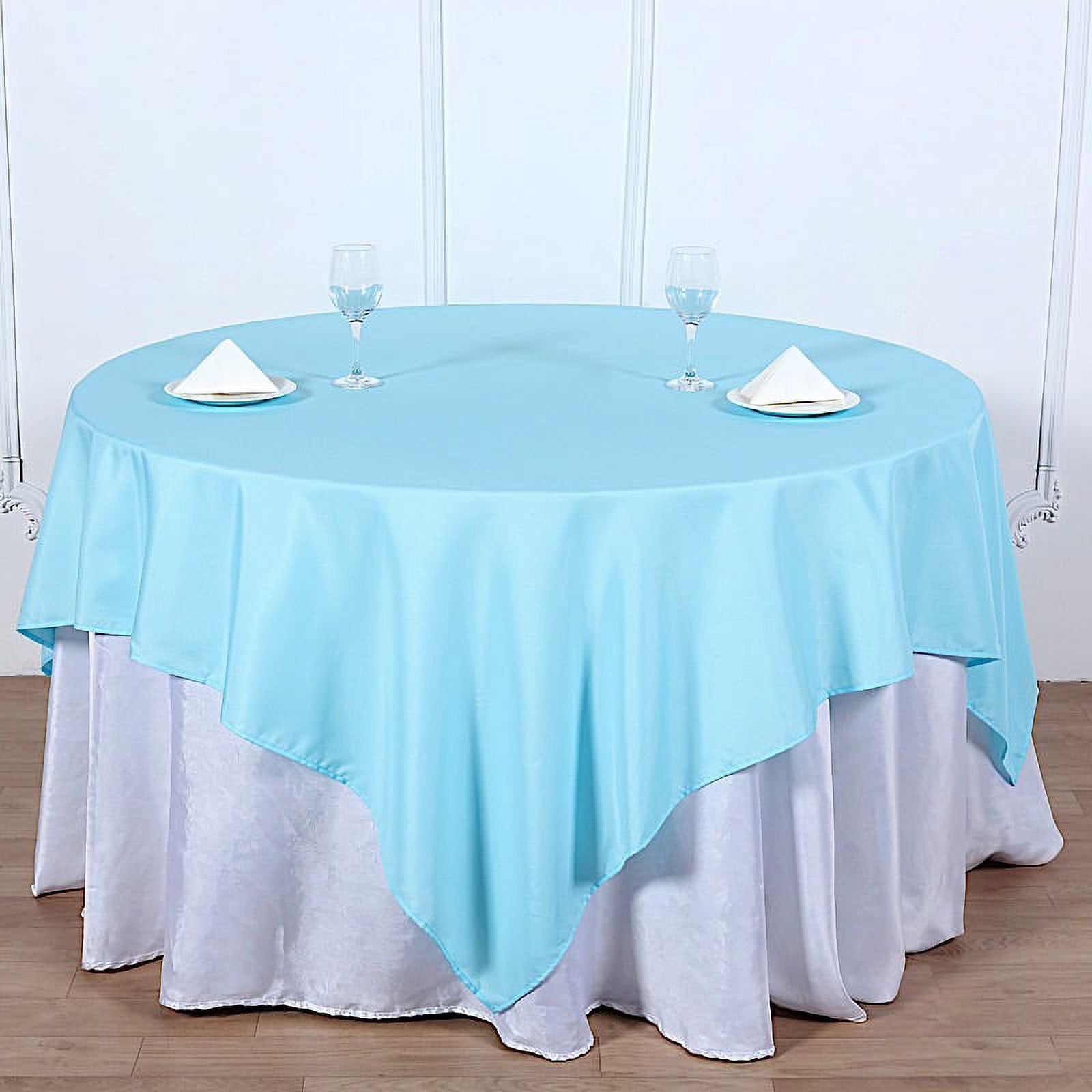 BalsaCircle 70" x 70" Square Polyester Tablecloth Blue - Walmart.com