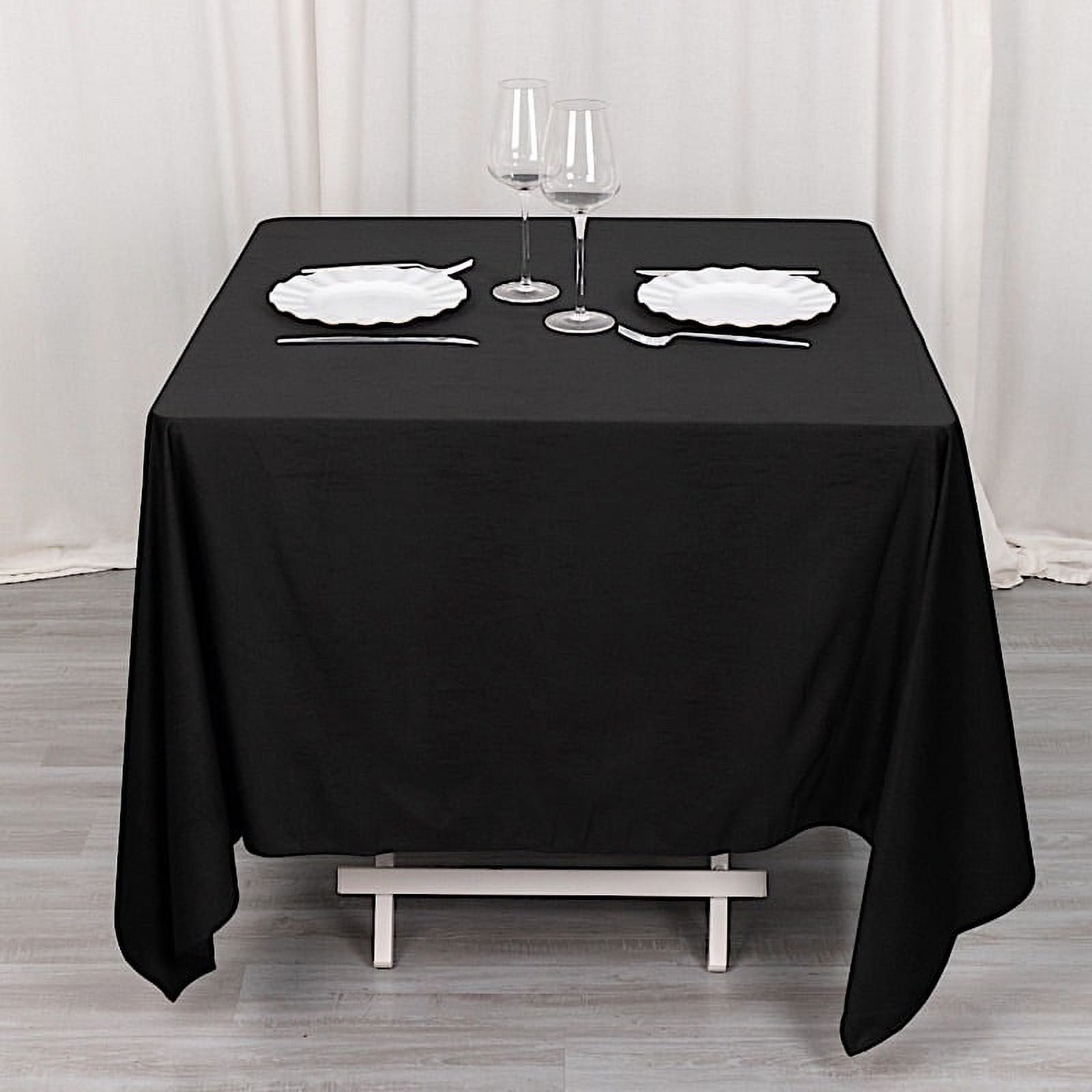 BalsaCircle 70x70 in Black Premium Scuba Polyester Square Tablecloth ...