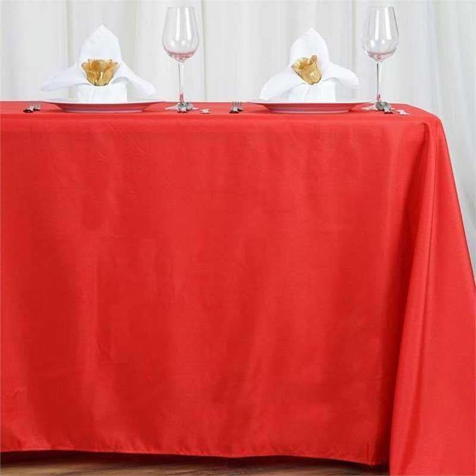 "BalsaCircle 72"" x 120"" Red Polyester Rectangular Tablecloth for ...