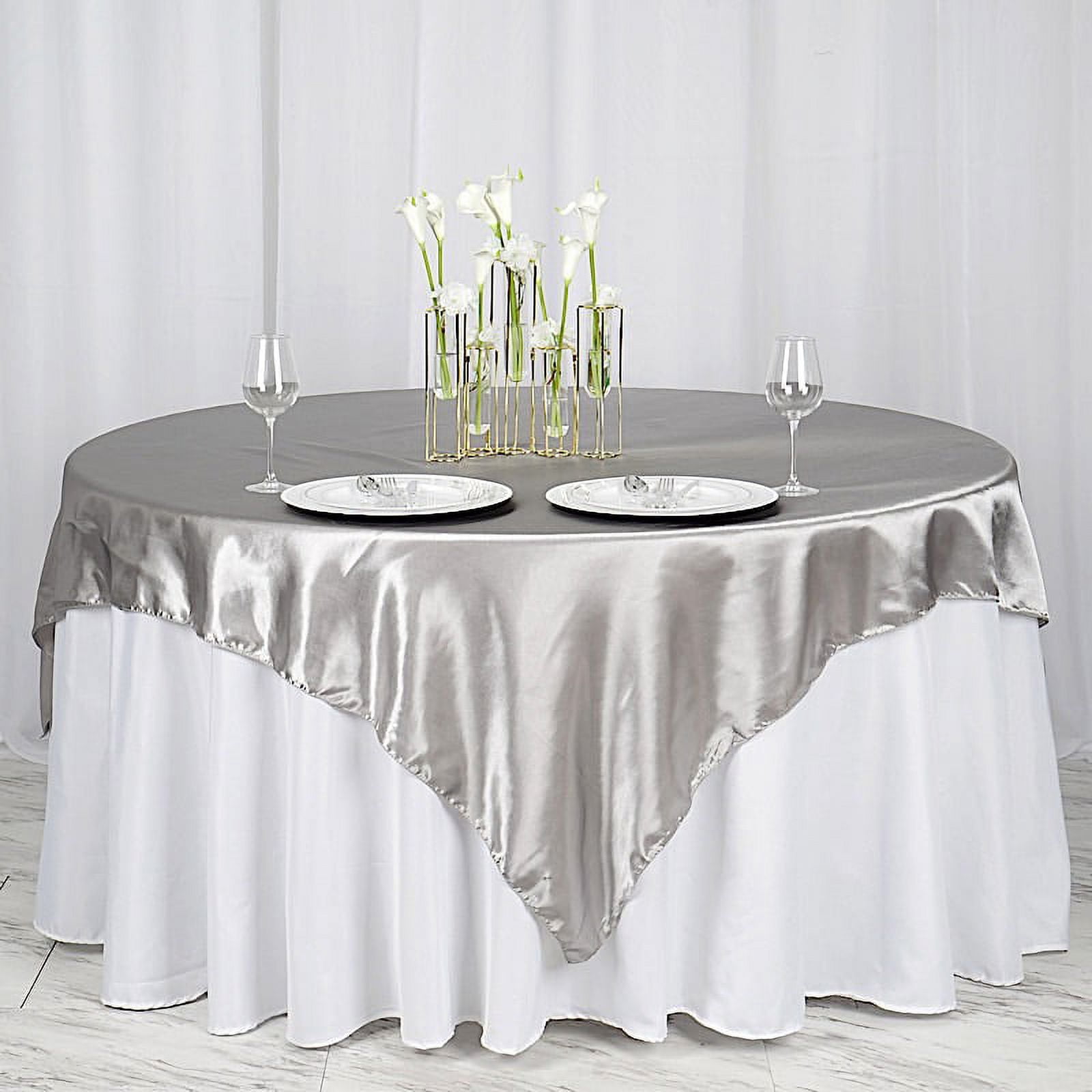 BalsaCircle 72" x 72" Square Satin Table Overlays - Wedding Party ...