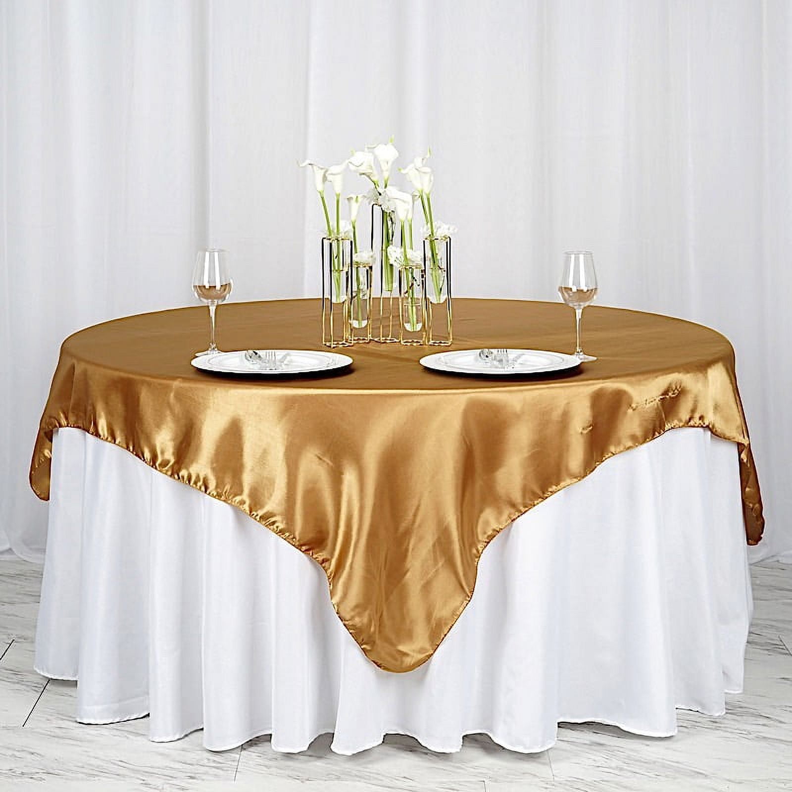 BalsaCircle 72" x 72" Square Satin Table Overlays - Wedding Party ...