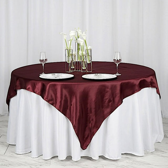 BalsaCircle 72" x 72" Square Satin Table Overlays - Wedding Party ...