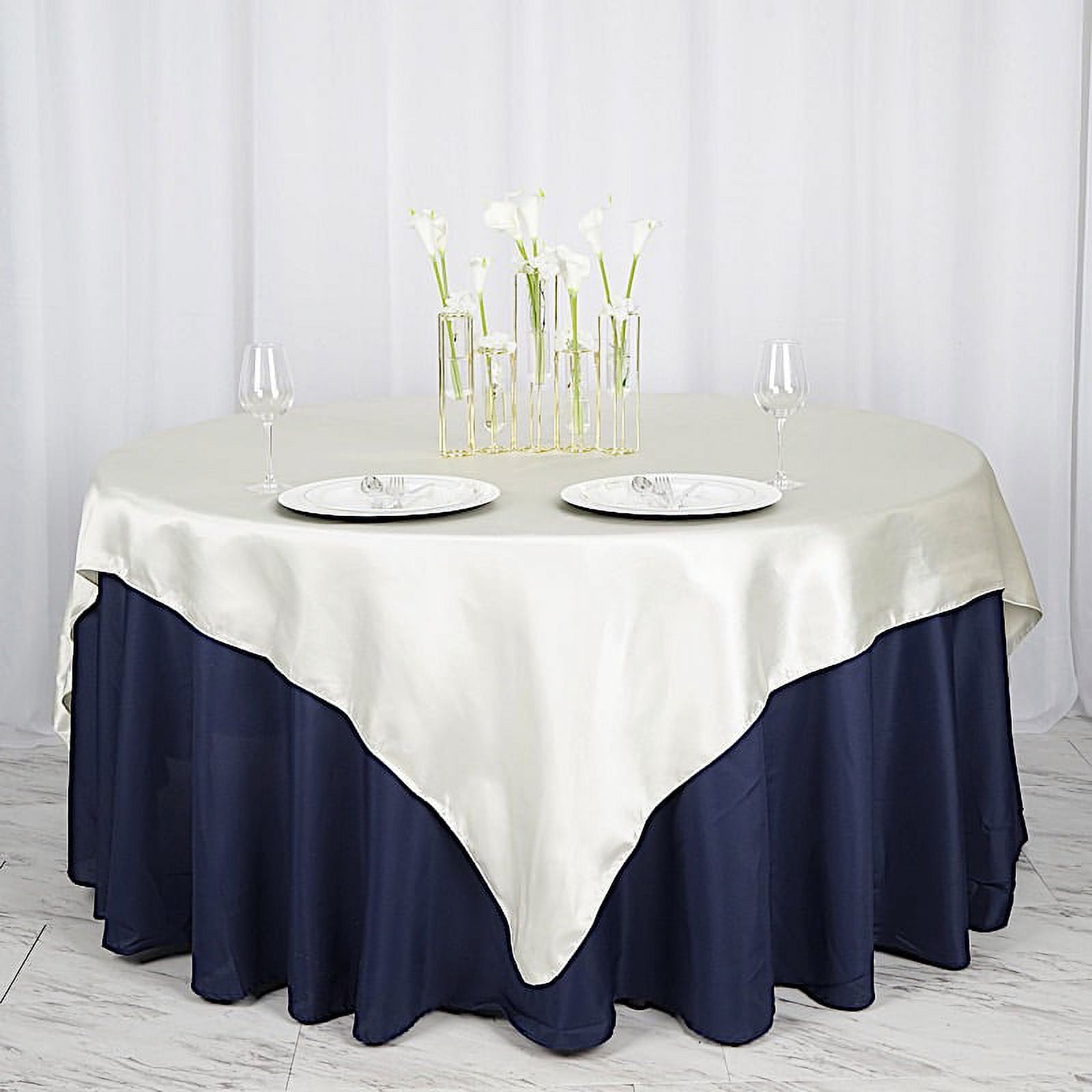BalsaCircle 72" x 72" Square Satin Table Overlays - Wedding Party ...