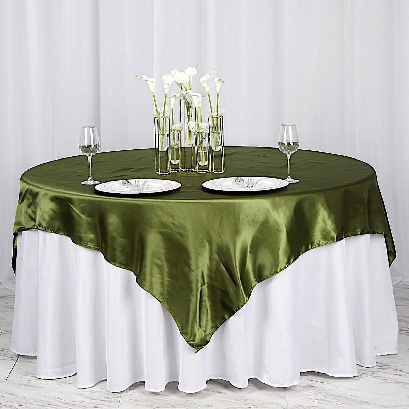 BalsaCircle 72" x 72" Square Satin Table Overlays - Wedding Party ...