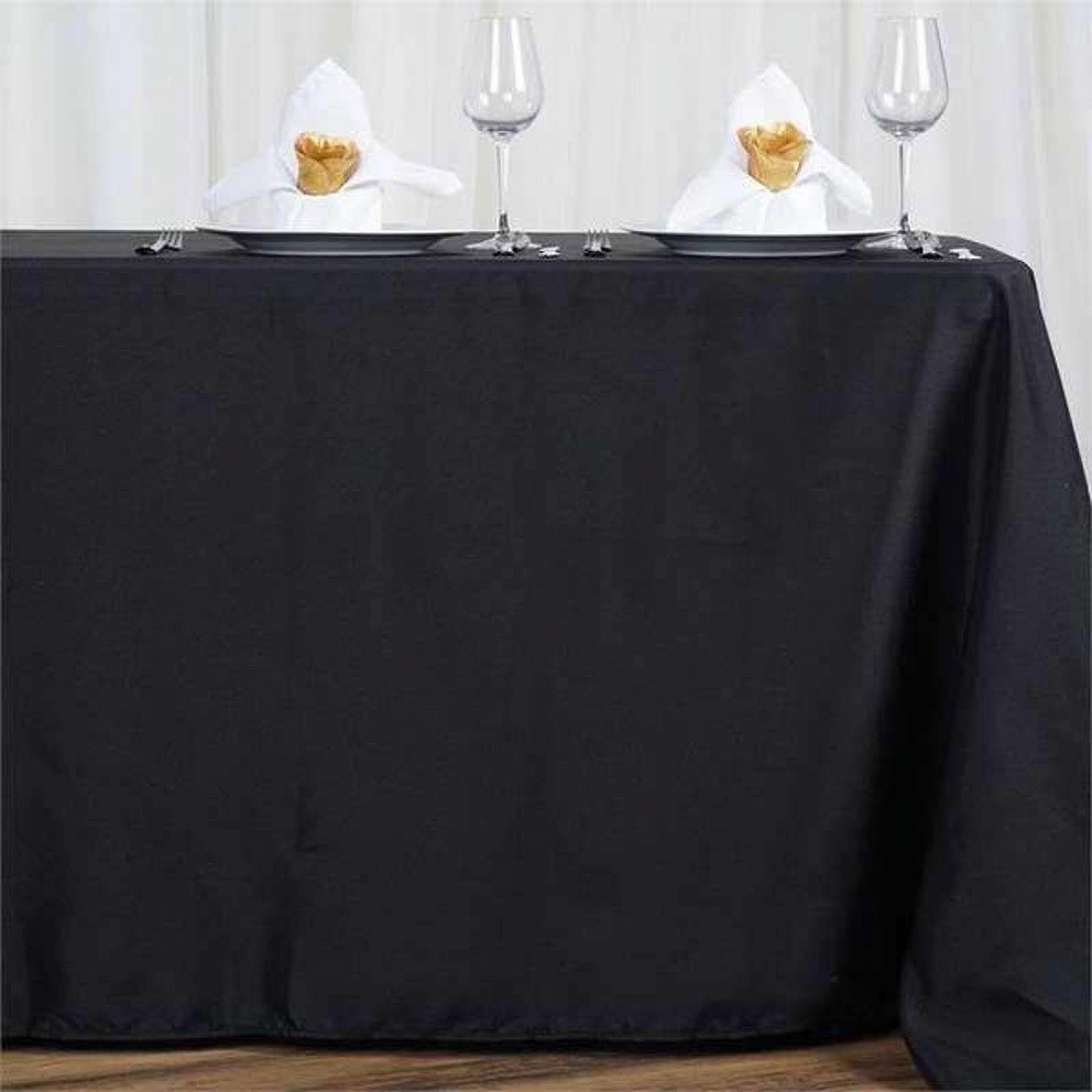 "BalsaCircle Black 72x120"" Polyester Rectangle Tablecloth - Table ...