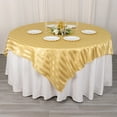 BalsaCircle 72x72 in Champagne Satin Stripes Square Table Overlay ...