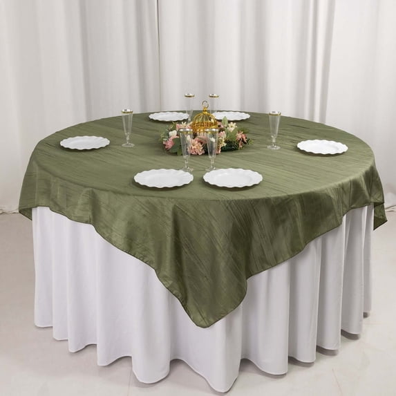 BalsaCircle 72x72 in Dusty Sage Green Square Accordion Crinkled Taffeta ...
