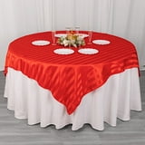 BalsaCircle 72x72 in Red Satin Stripes Square Table Overlay Wedding ...