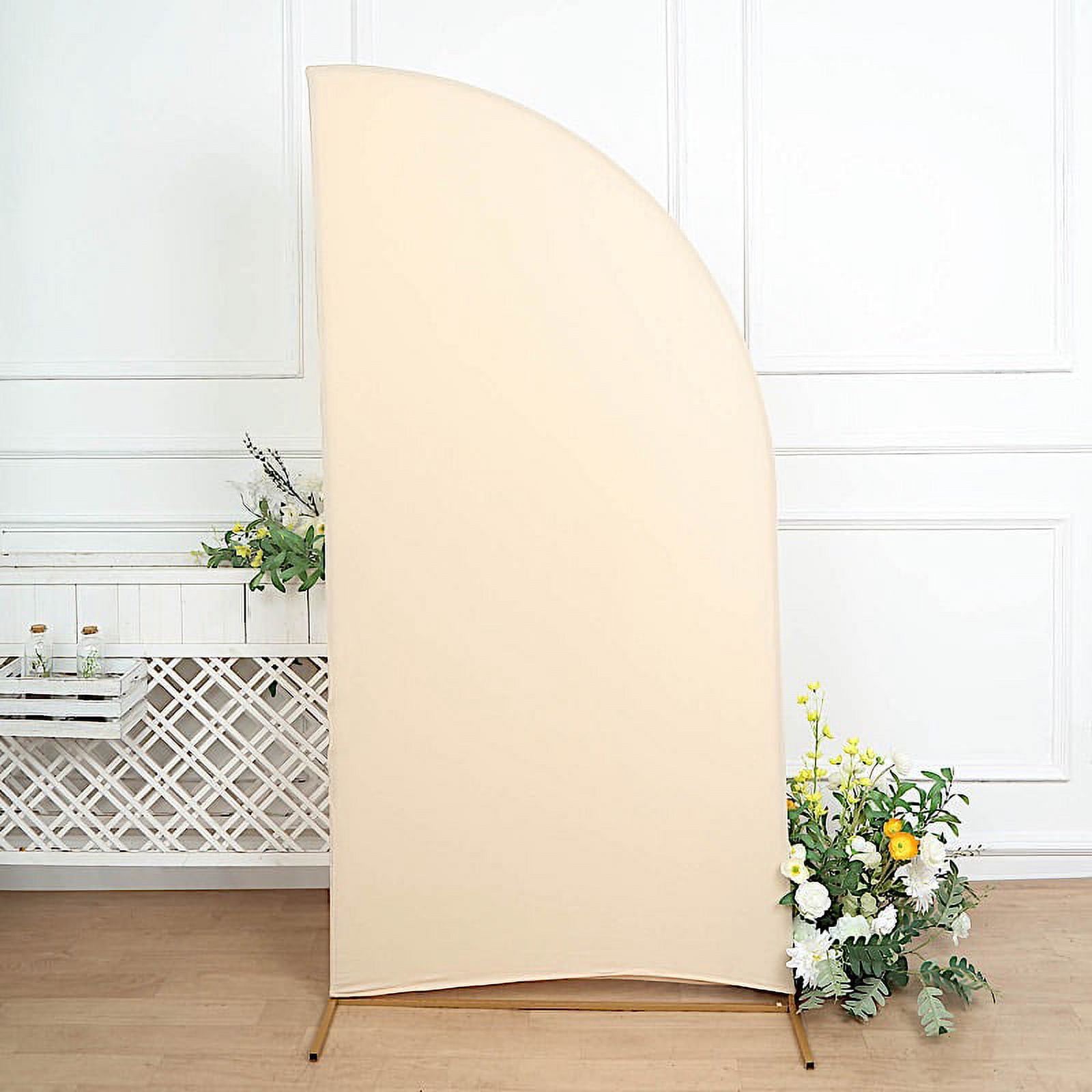 Balsa Circle Beige Matte Spandex Backdrop Stand Cover, 7x3 ft, Half ...