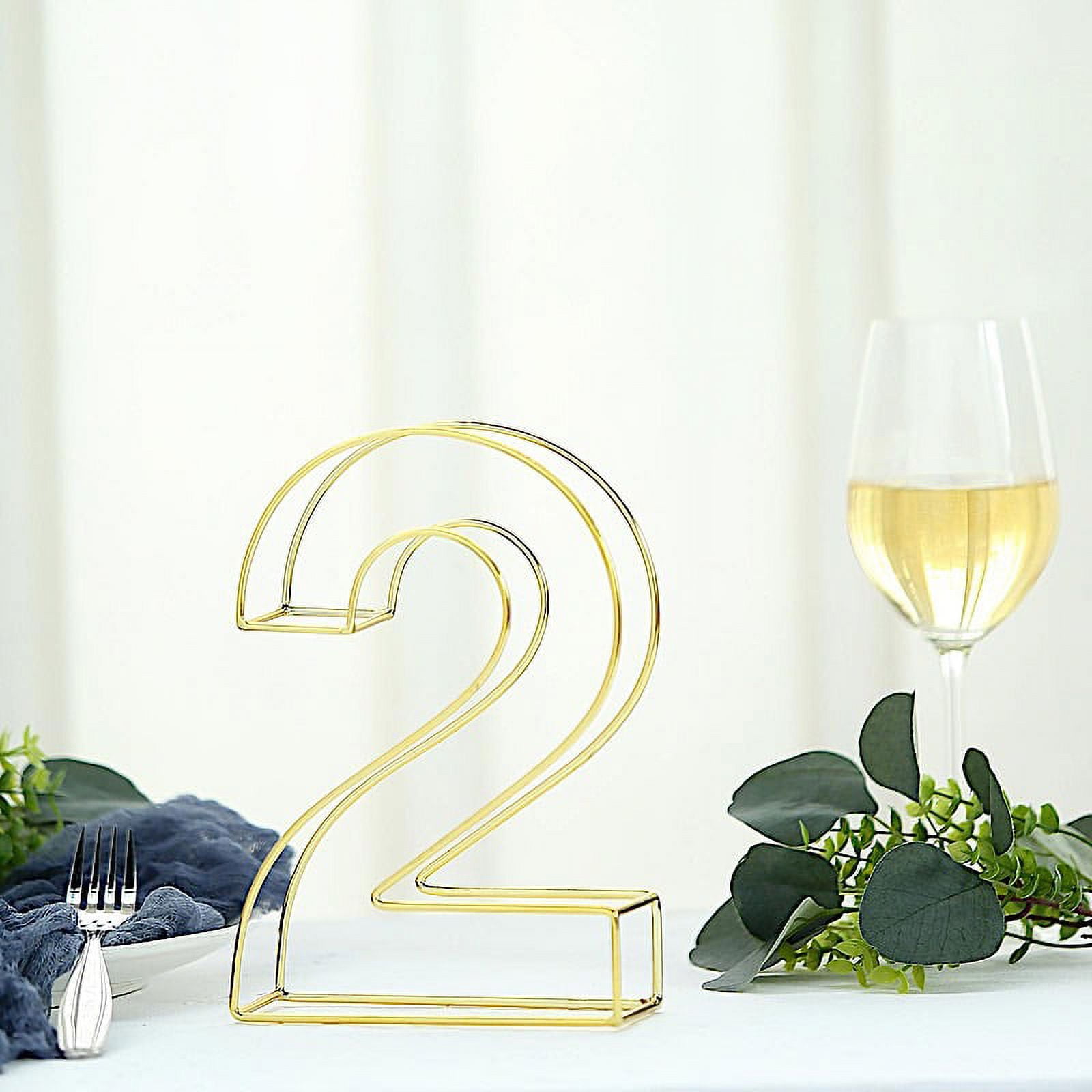 BalsaCircle 8" Gold 2 Metal 3D Wire Alphabet Number Sign Wedding Party ...