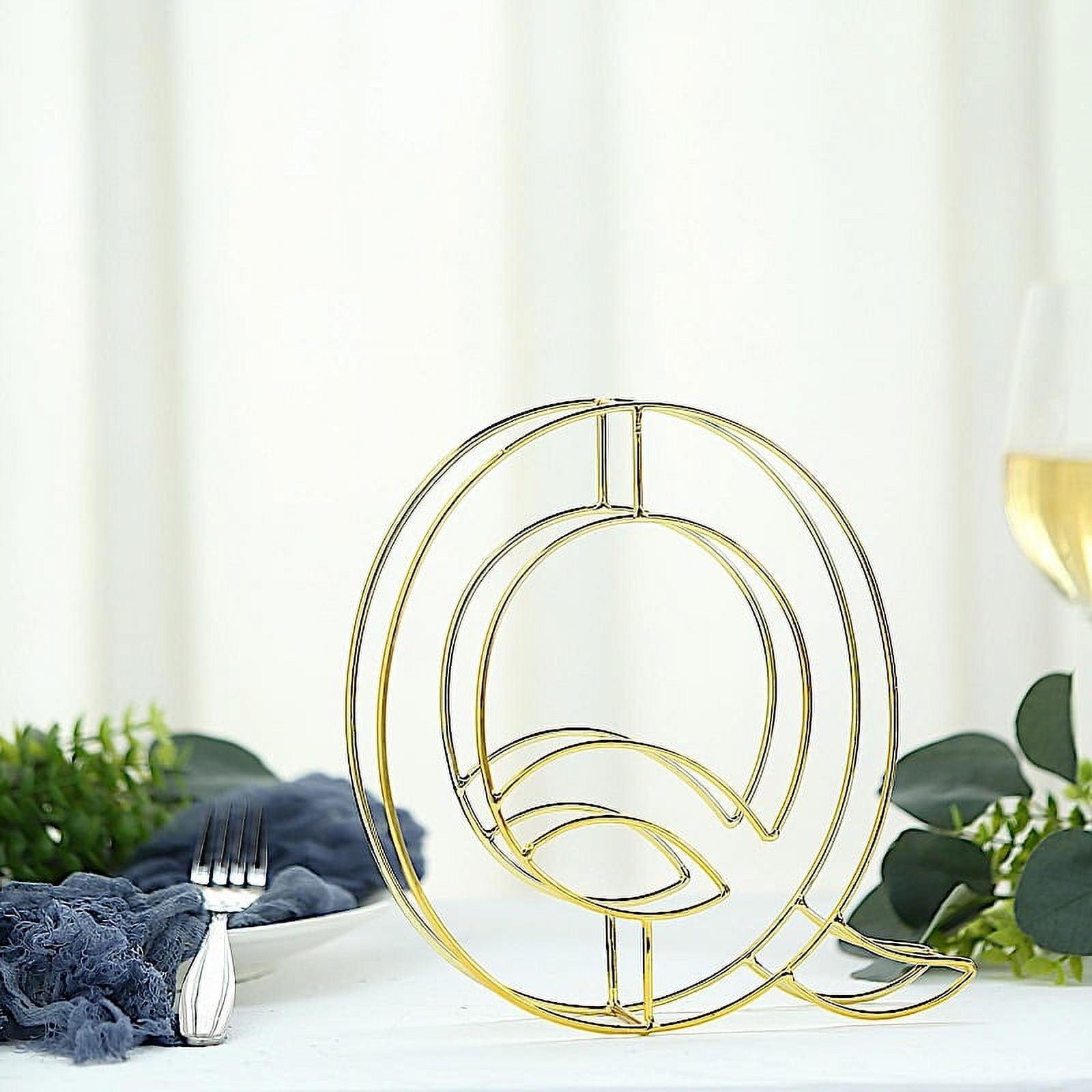 BalsaCircle 8" Gold Q Metal 3D Wire Alphabet Number Sign Wedding Party ...