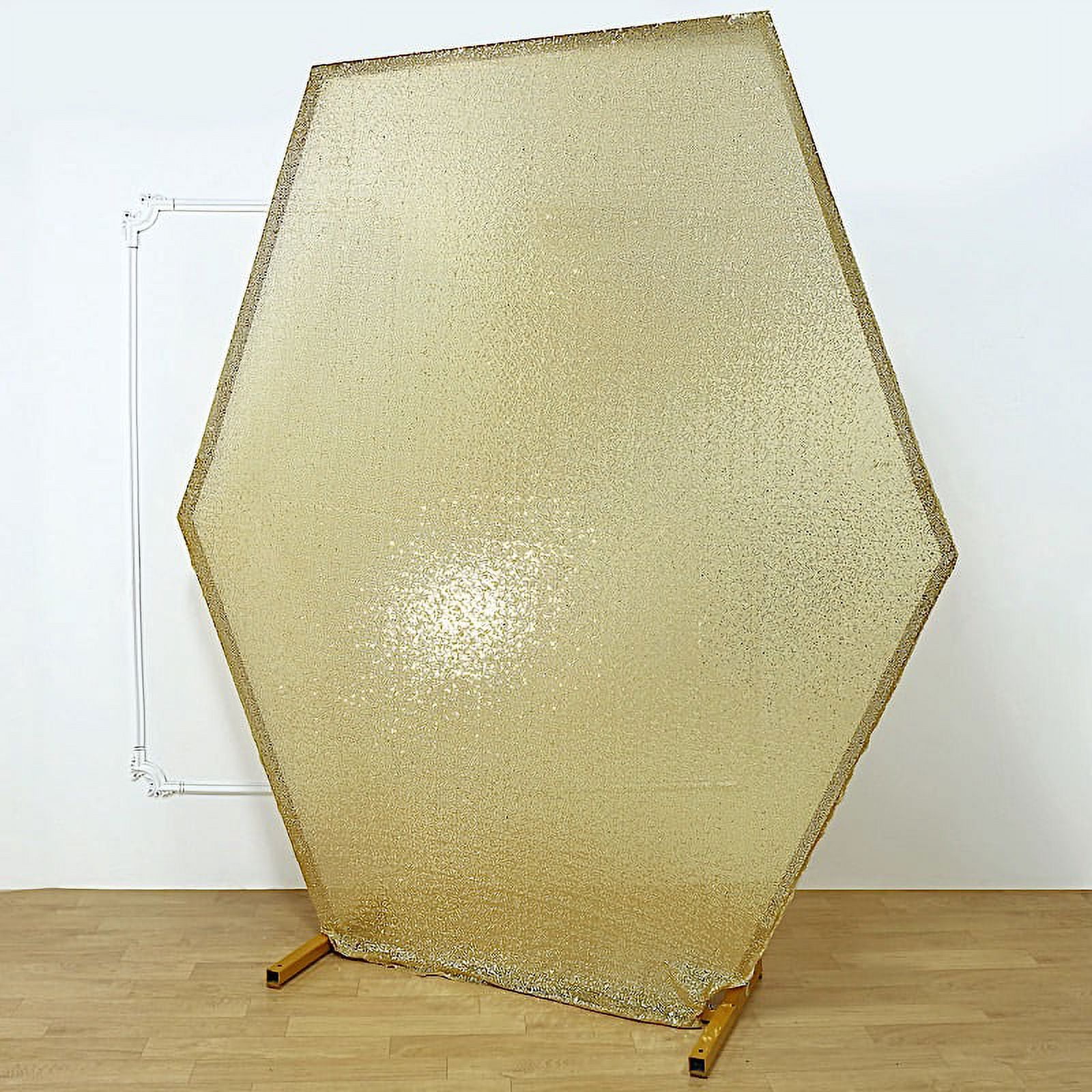 Balsa Circle 8 feet Champagne Sparkle Sequin Hexagon Backdrop Stand ...