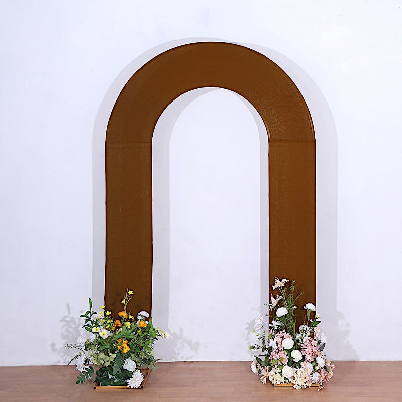 BalsaCircle 8 feet Cinnamon Brown Fitted Spandex Double Open Arch ...