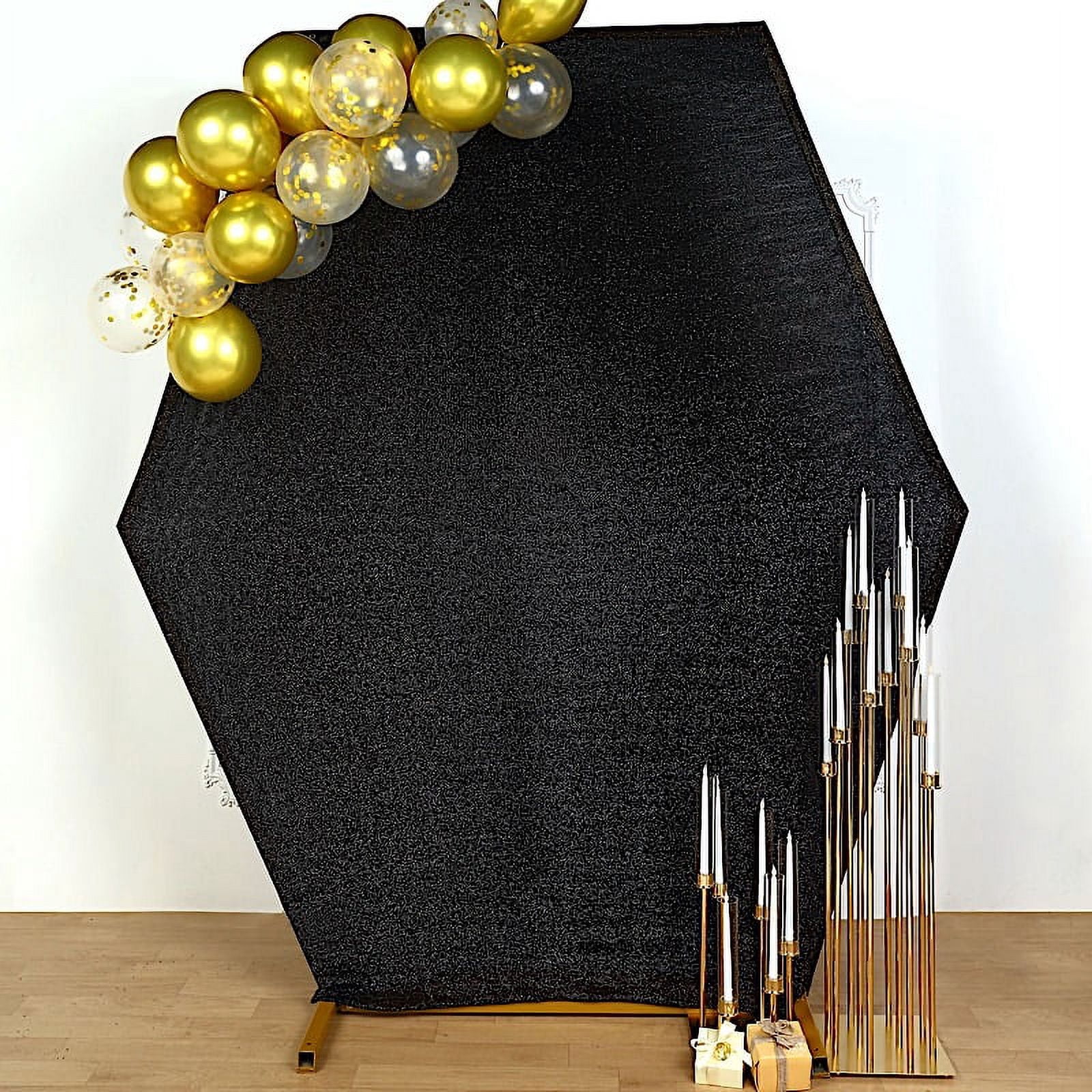 BalsaCircle 8 feet Metallic Glittered Spandex Hexagon Backdrop Stand ...