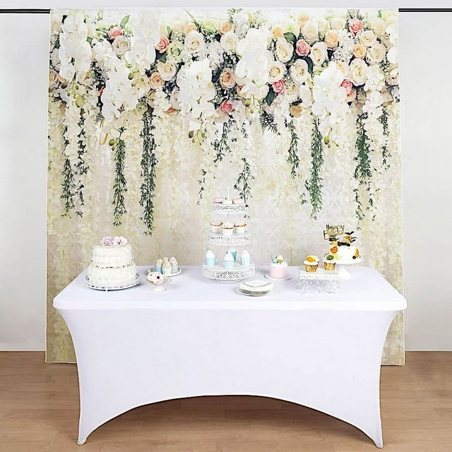 Balsa Circle 8 feet Vinyl Photography Background White Roses Printed ...