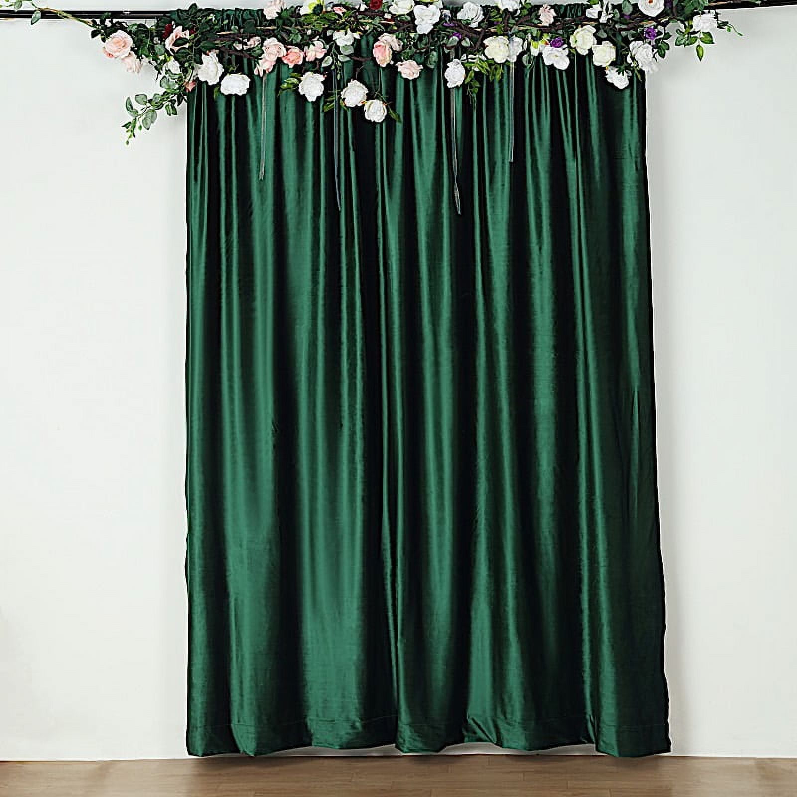 BalsaCircle 8 feet x 8 feet Hunter Green Velvet Backdrop Curtain ...