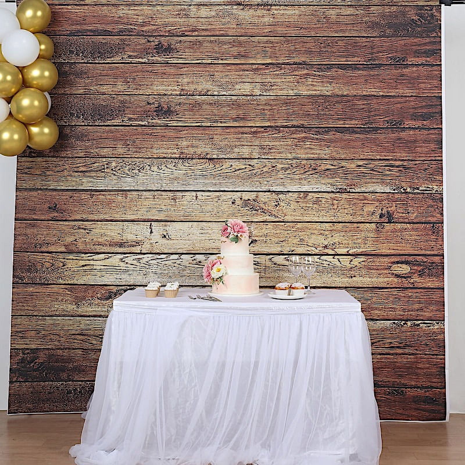 BalsaCircle 8ft Vintage Wood Printed Vinyl Backdrop for Parties and ...