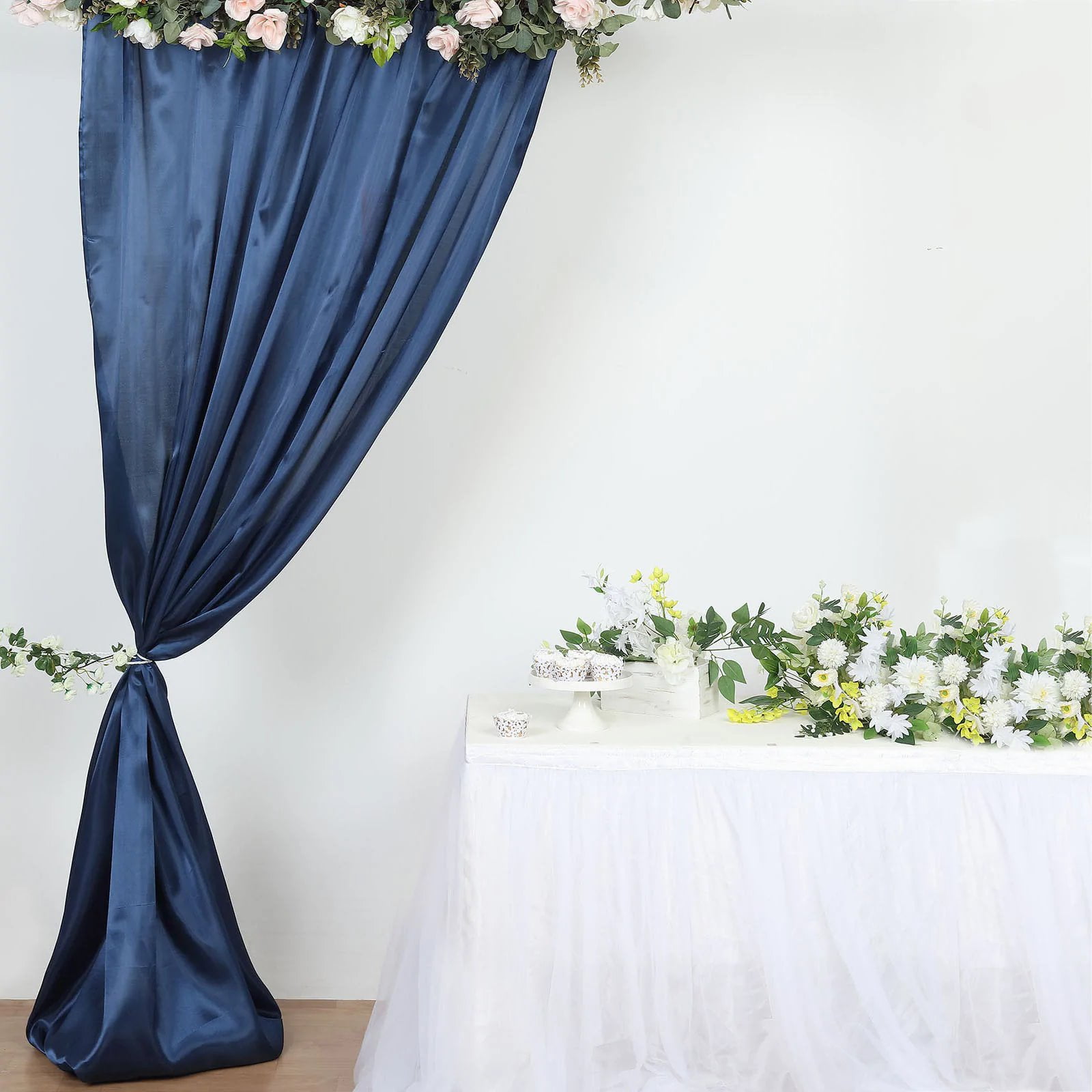 BalsaCircle 8x10 feet Navy Blue Satin Curtain Wedding Photography ...