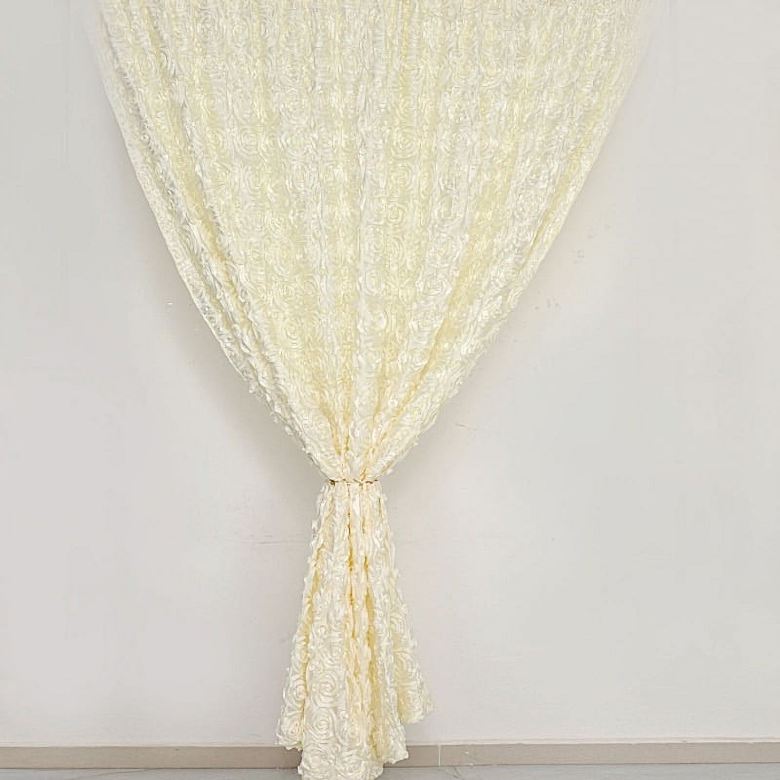 BalsaCircle 8x8 feet Ivory Satin Curtain Rosette Wedding Photography ...