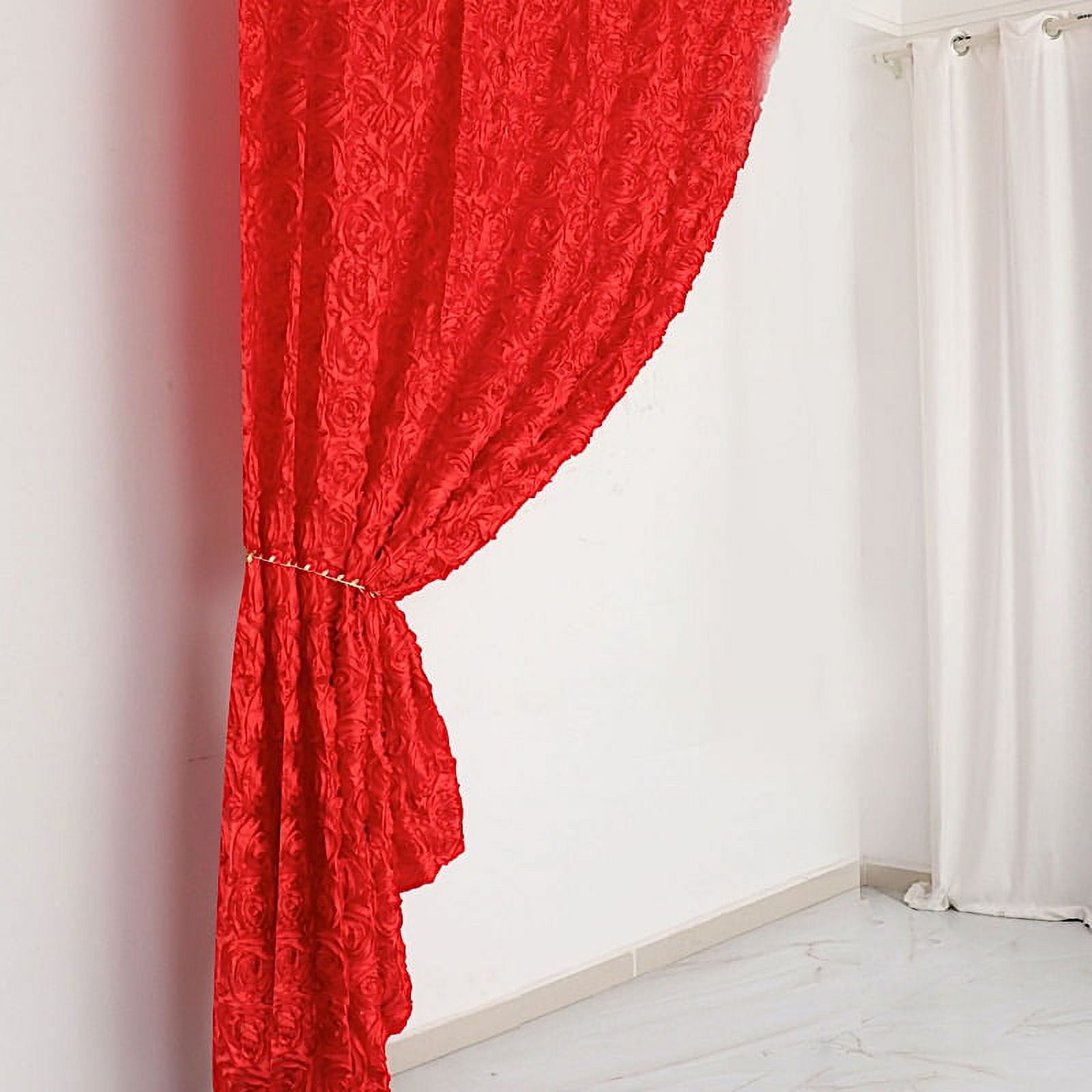 BalsaCircle 8x8 feet Red Satin Curtain Rosette Wedding Photography ...