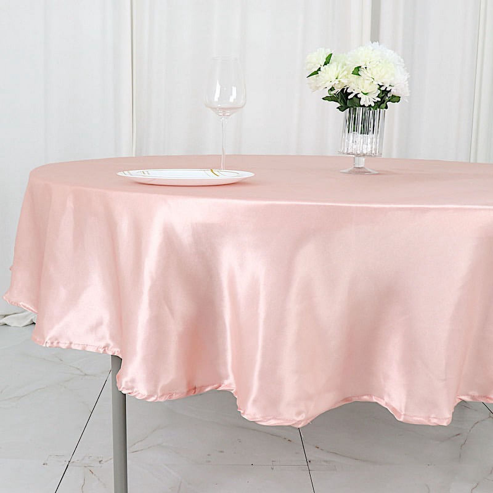 Balsa Circle 90" Dusty Rose Round Satin Tablecloth Table Covers ...