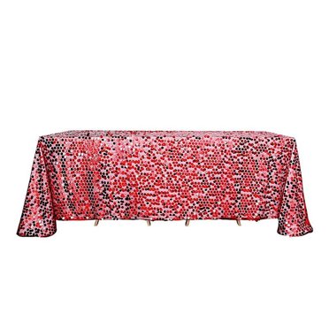 BalsaCircle 90" x 156" Big Payette Sequin Tablecloth Silver - Walmart.com