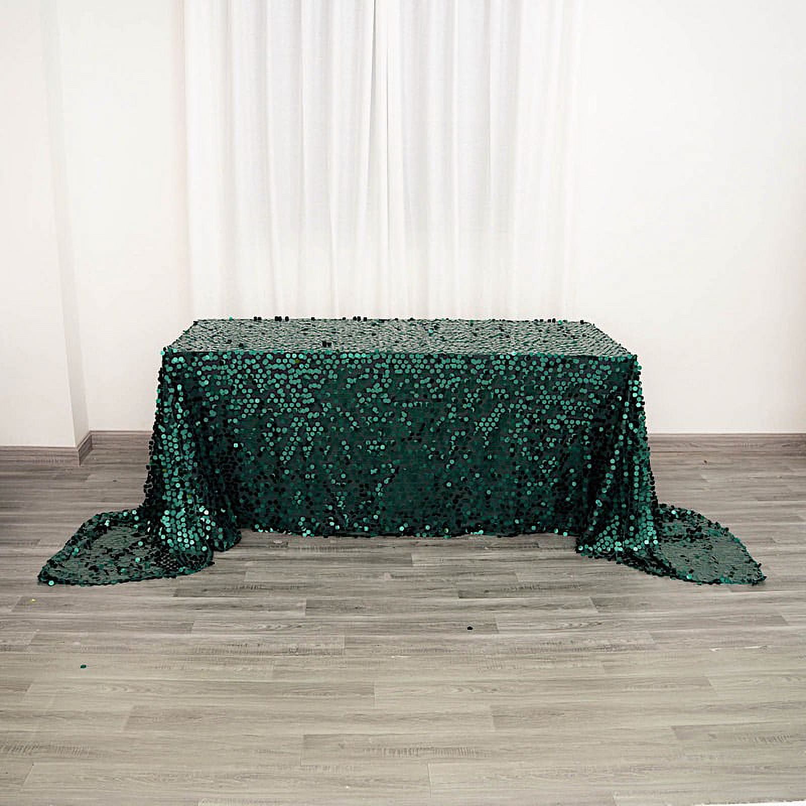 BalsaCircle 90" x 156" Big Payette Sequin Tablecloth Hunter Green - Walmart.com