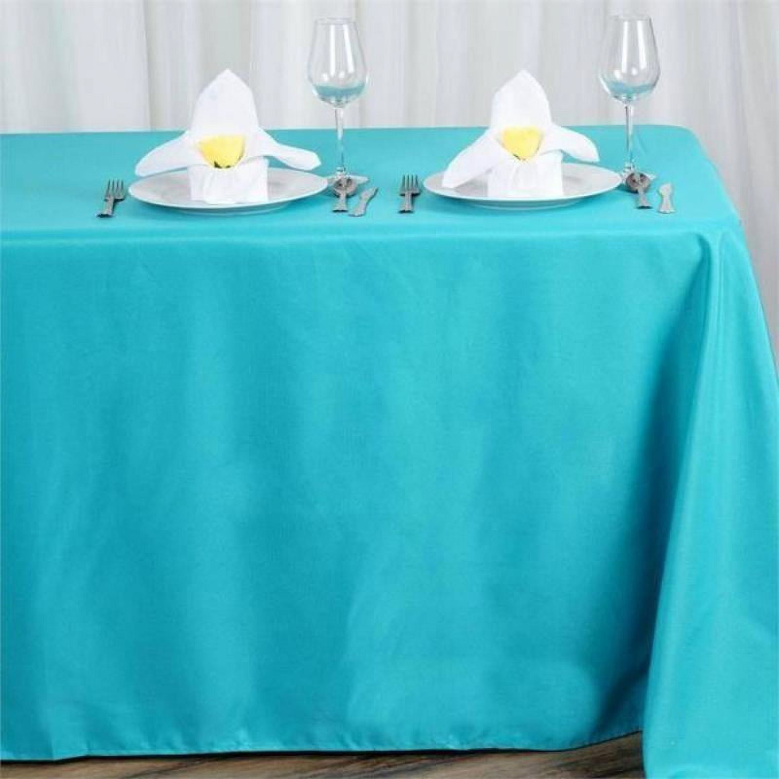 BalsaCircle 90" x 156" Polyester Rectangular Tablecloth Turquoise ...