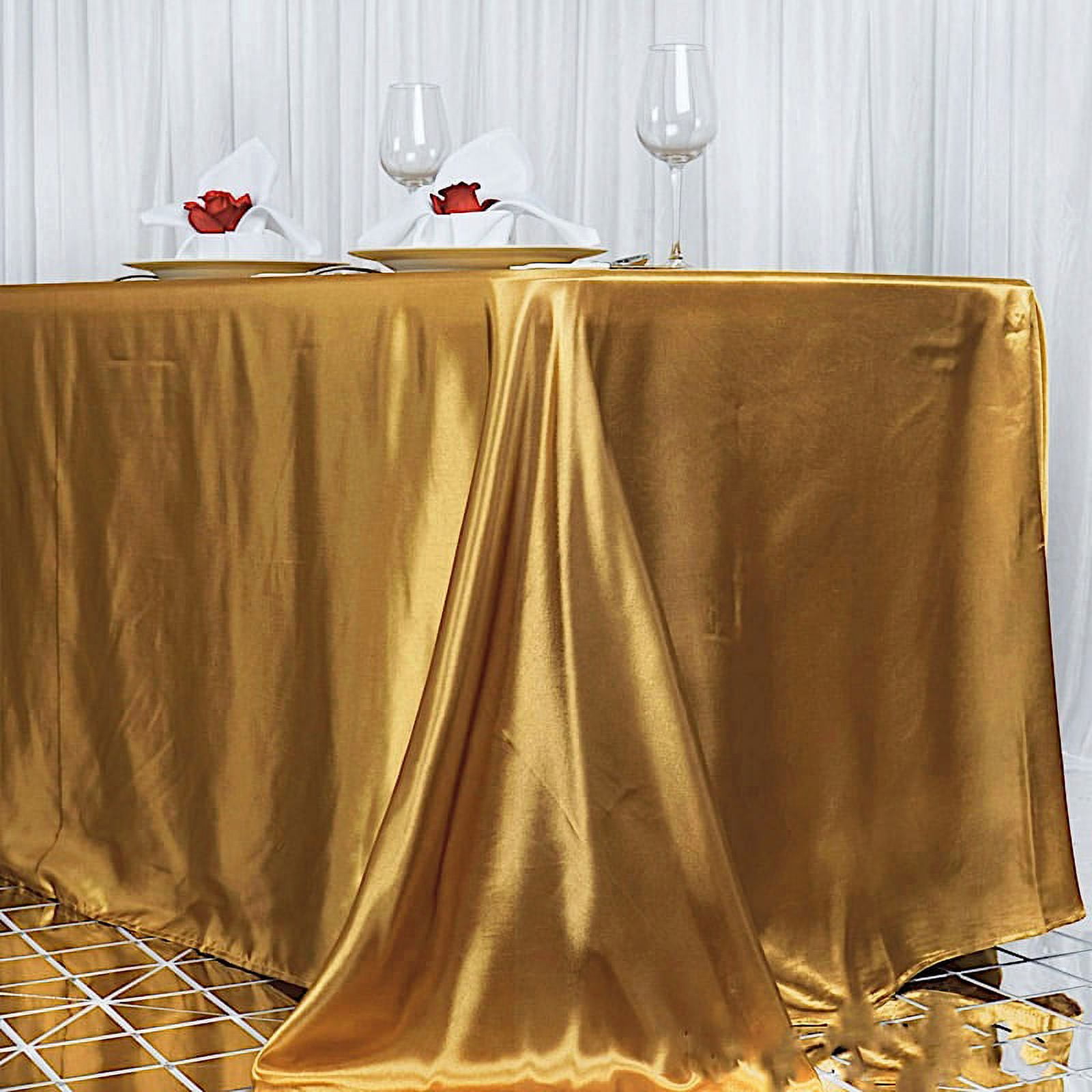 BalsaCircle 90" x 156" Satin Rectangular Tablecloth Gold - Walmart.com