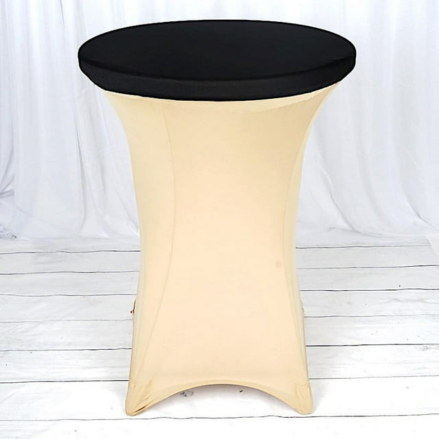 BalsaCircle Black Fitted Spandex Cocktail Table Top Stretch Cover ...