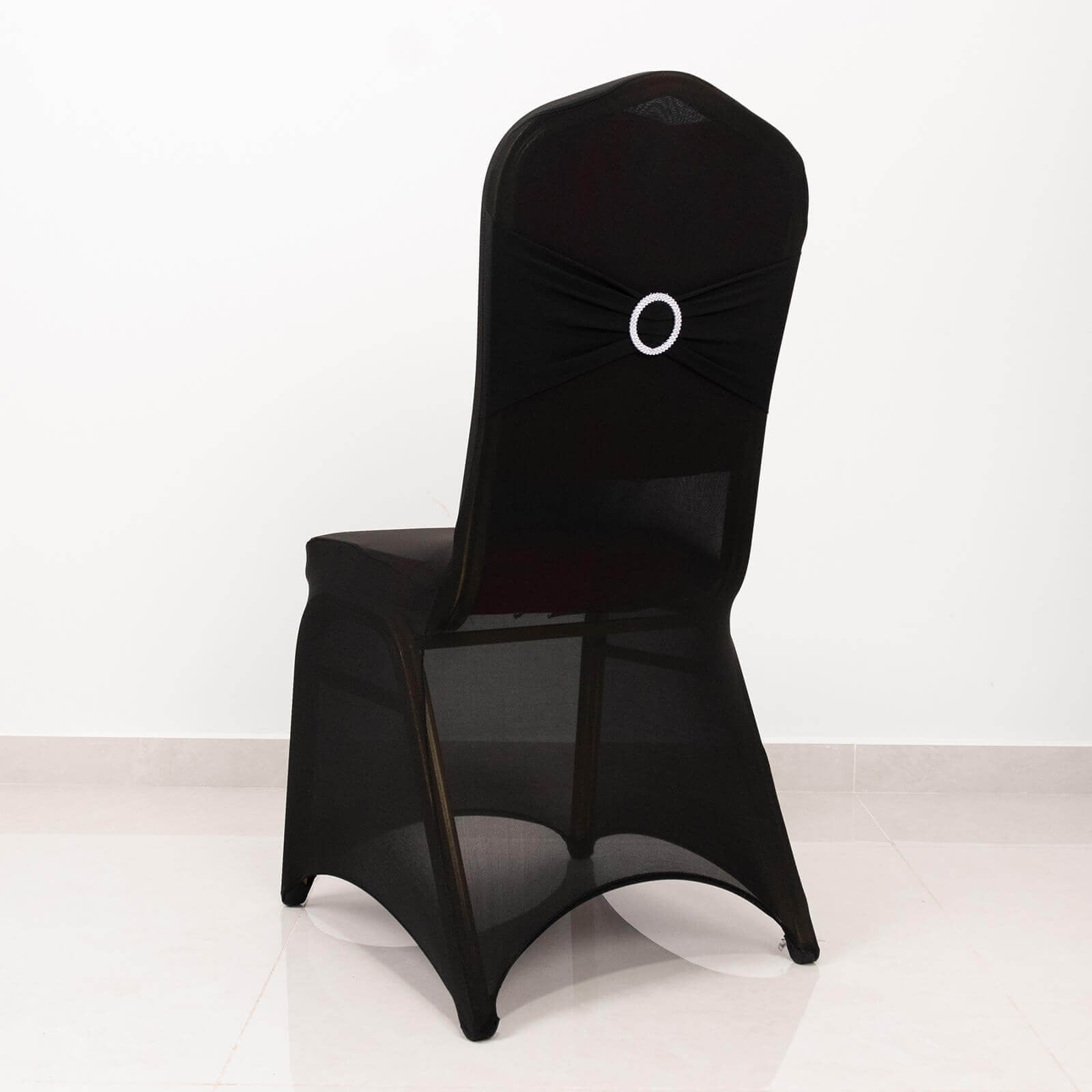 Balsa Circle Black Spandex Stretchable Banquet Solid Chair Covers ...