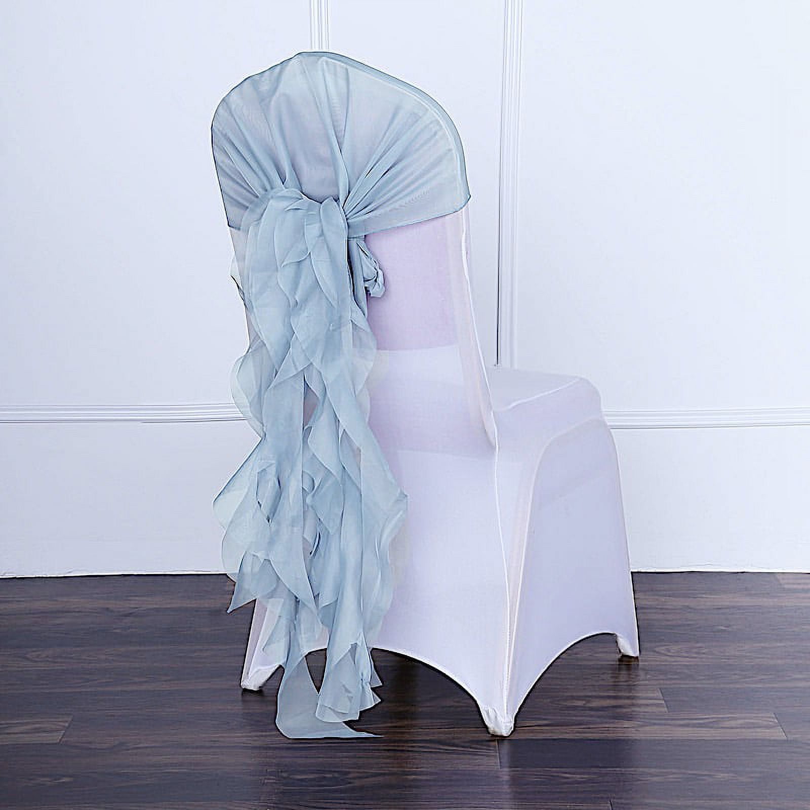 BalsaCircle Curly Chiffon Chair Sash Dusty Blue - Walmart.com