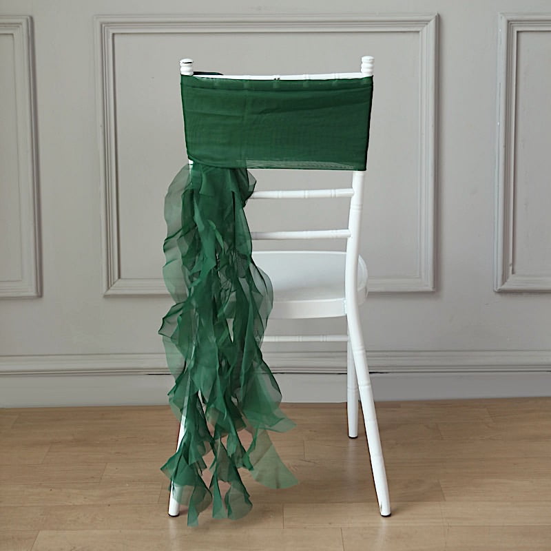 BalsaCircle Curly Chiffon Chair Sash Hunter Green - Walmart.com