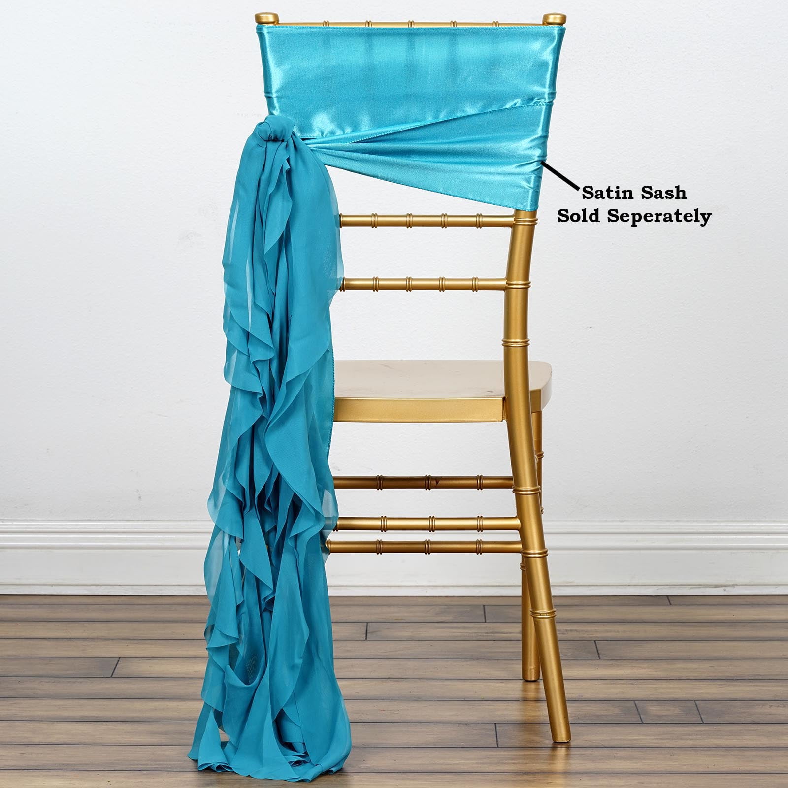 BalsaCircle Curly Chiffon Chair Sash Turquoise - Walmart.com