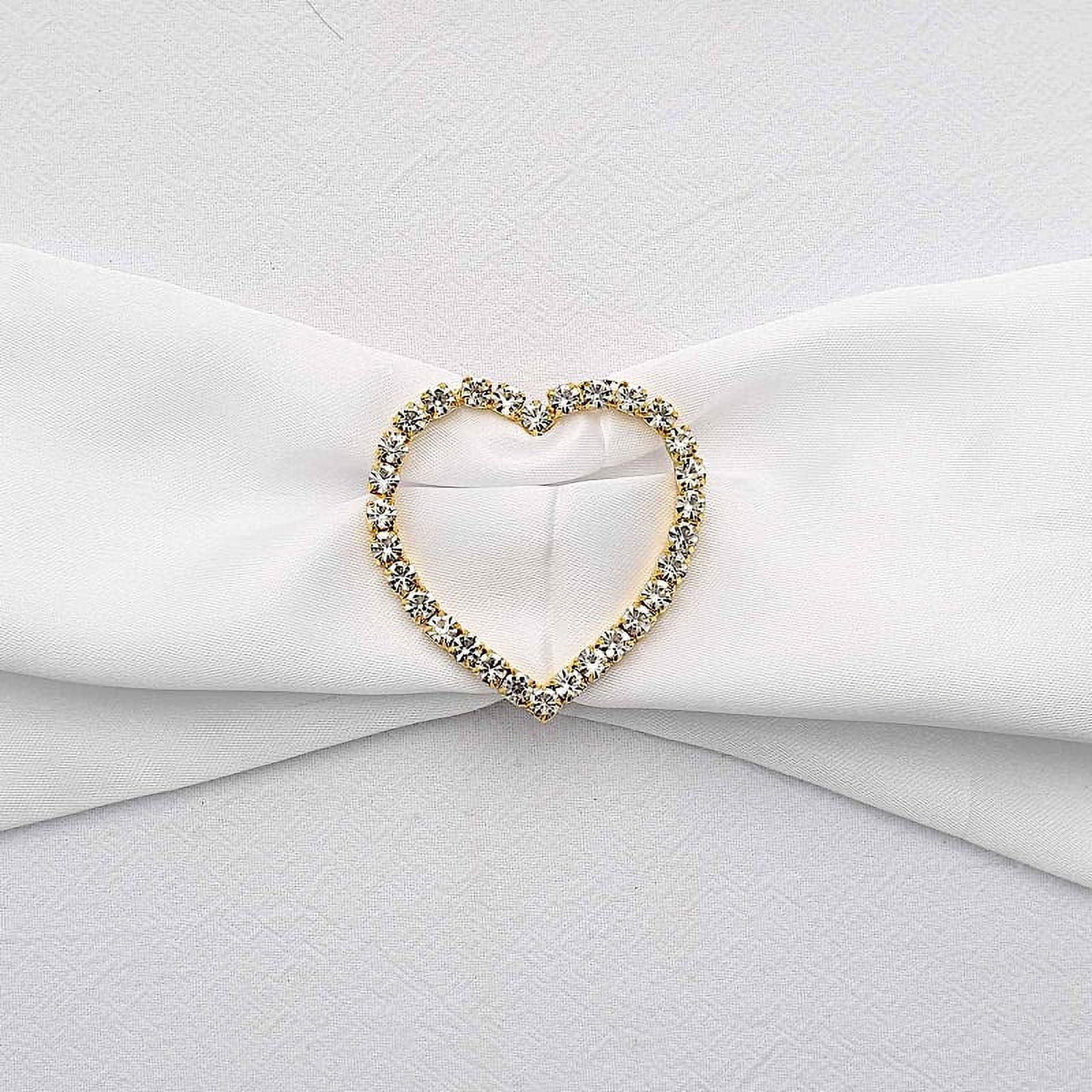 Balsa Circle Gold 2" Heart Metal Chair Sash Pin Buckle Rhinestones ...