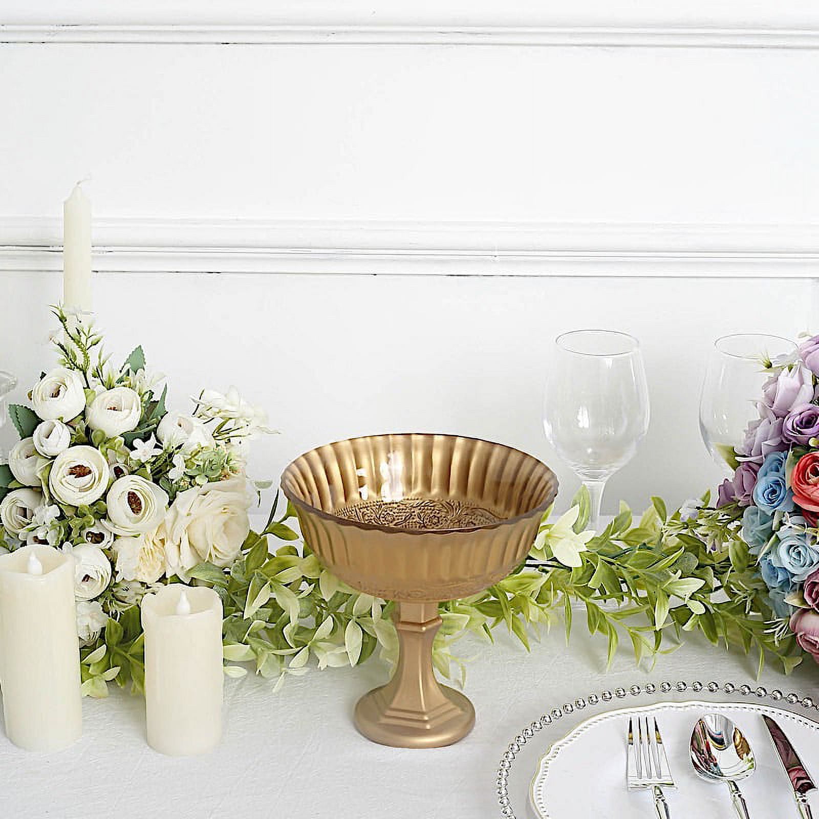 Balsa Circle Gold 7" Metal Compote Vase Roman Style Flower Pedestal Pot ...