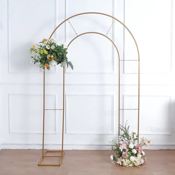 BalsaCircle Gold 8ft Wedding Background Metal Floral Display Stand ...