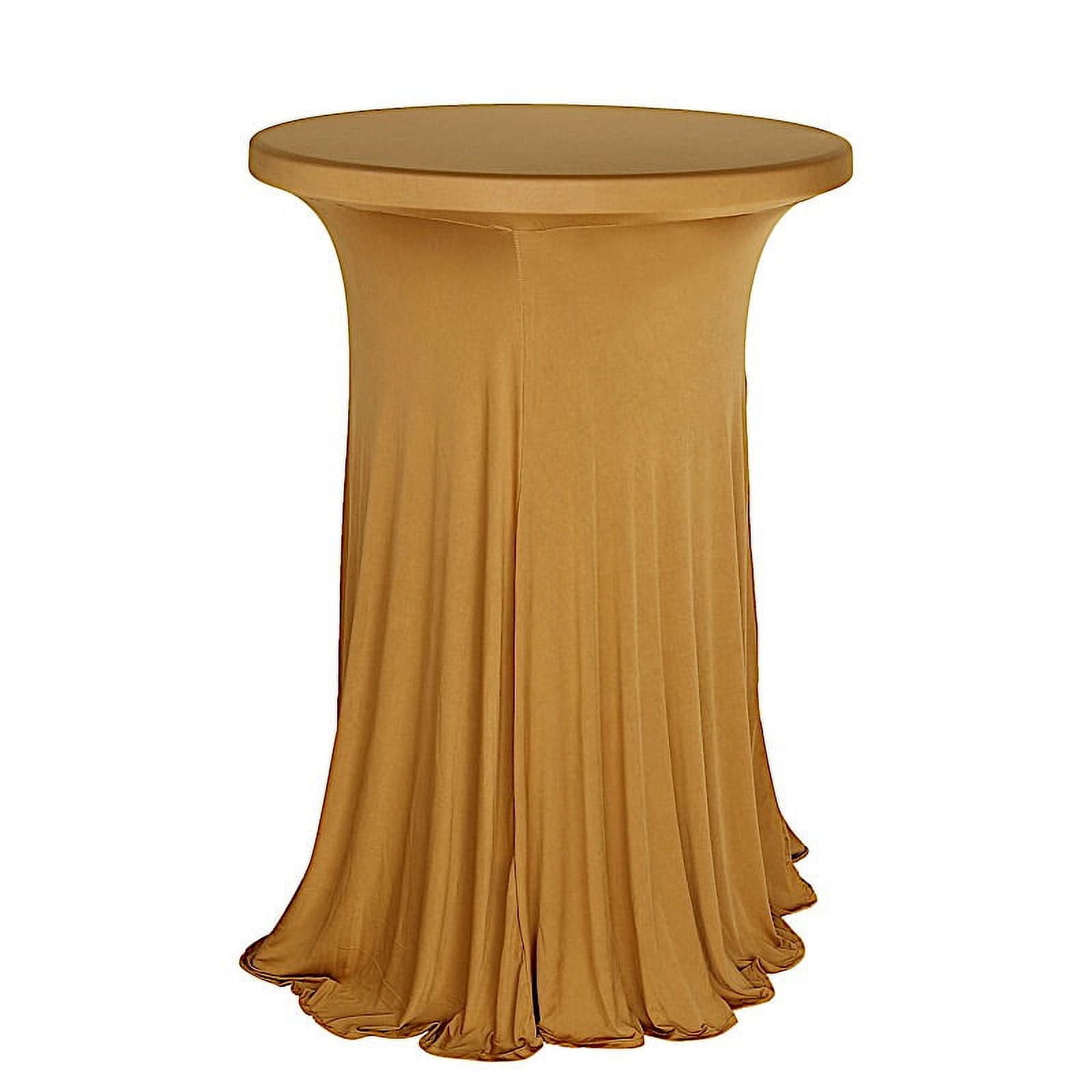 BalsaCircle Gold Cocktail Table Cover Natural Wavy Drapes Spandex ...