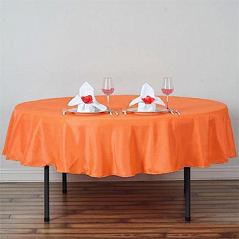 BalsaCircle 10 Pieces 90" Orange Round Polyester Tablecloths Fabric ...
