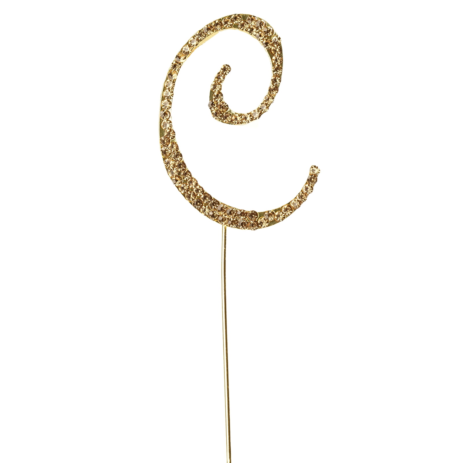 BalsaCircle Letter C Cake Topper 2.5" Gold Rhinestone Personalized ...
