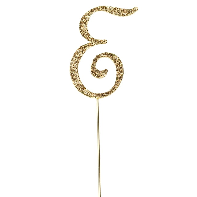 BalsaCircle Letter E Cake Topper 2.5" Gold Rhinestone Personalized ...